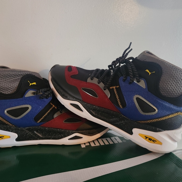 Puma | Shoes | Puma Red And Blue Sneakers Hightop Athletic Shoes | Poshmark